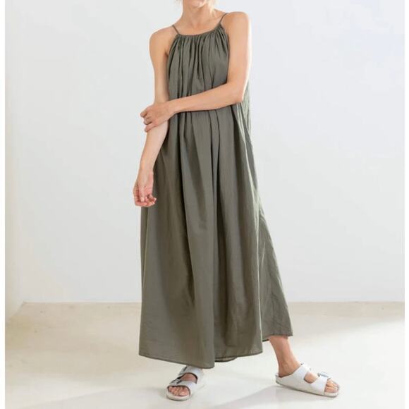 Mersea | Dresses | Mersea Patio Dress Olive Green Os Beachy Boho ...